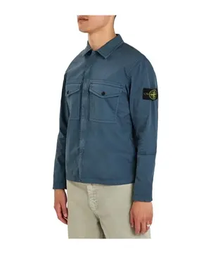 Stone Island Logo-appliquéd Stretch-cotton Overshirt