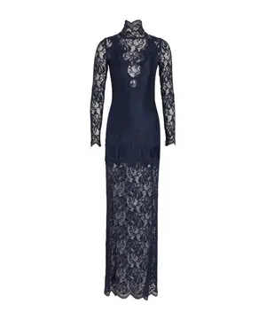 Rabanne Lace Maxi Dress - Black