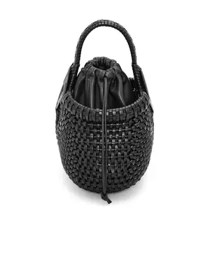 Loewe Mini Diamond Round Basket Bag In Calfskin