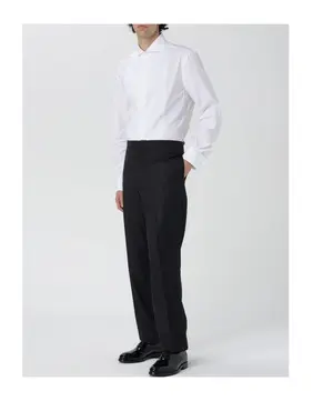 Brunello Cucinelli Sea Island Cotton Twill Slim Fit Tuxedo Shirt With Pleated Bib, Spread Collar And French Cuffs