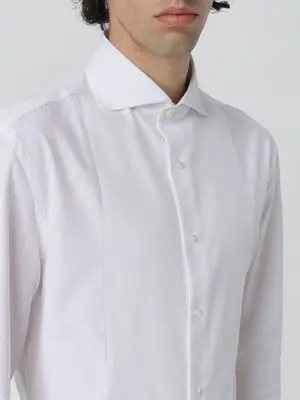 Brunello Cucinelli Sea Island Cotton Twill Slim Fit Tuxedo Shirt With Pleated Bib, Spread Collar And French Cuffs
