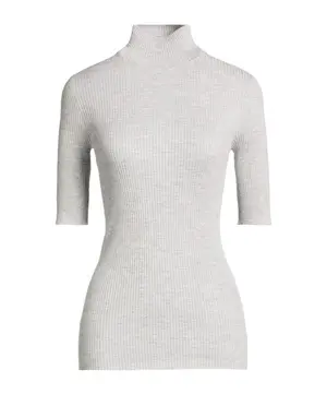 Brunello Cucinelli Solid Color Lightweight Turtleneck Knit Sweater - White