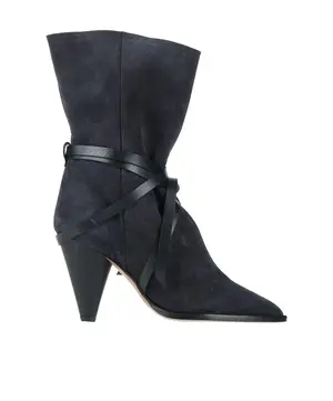 Isabel Marant Étoile Suede Ankle Boots With Cone Heel - Black