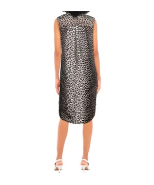 GANNI Sleeveless Leopard Print Jacquard Dress