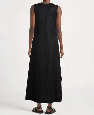MAXCO. Sleeveless Linen Maxi Dress With Appliqués