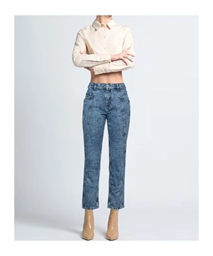 Isabel Marant Étoile Straight Leg Acid Wash Denim Trousers