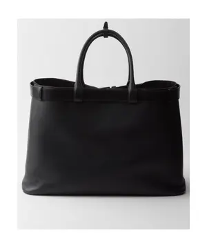 Prada Buckled Leather Tote Bag - Black