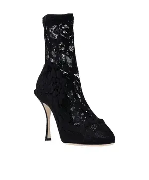 Dolce & Gabbana Lace Sock Ankle Boots