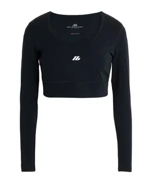 Balenciaga Logo Long Sleeve Cropped T-shirt