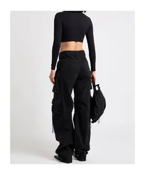 Balenciaga Logo Long Sleeve Cropped T-shirt