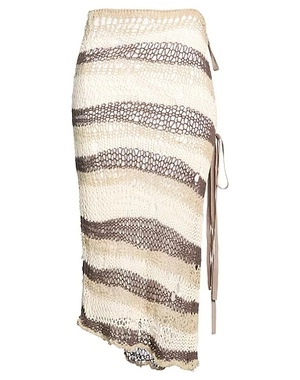 Sportmax Asymmetric Striped Knit Midi Skirt