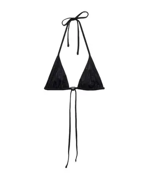 Prada Prada Embellished Jersey Triangle Bikini Top Black