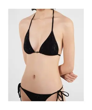Prada Embellished Jersey Triangle Bikini Top - Black