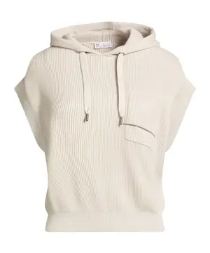 Brunello Cucinelli Solid Color Knit Short-sleeve Sweatshirt - White