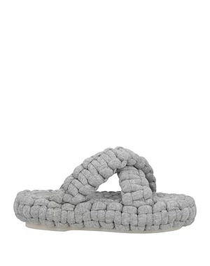 Chloé Flat Slip-on Sandals With Jersey Fabric - Gray