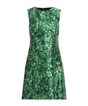 Dolce & Gabbana Sleeveless Crewneck Floral-print Gabardine Dress - Green