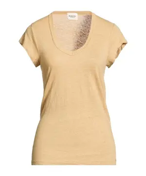 Isabel Marant Étoile Solid Linen V-neck Short-sleeve T-shirt - Nude