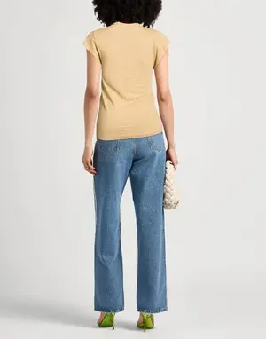Isabel Marant Étoile Solid Linen V-neck Short-sleeve T-shirt - Nude