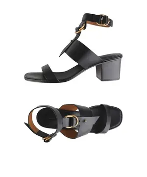Chloé Round Toe Sandals - Black
