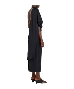 RÓHE Draped Woven Midi Dress