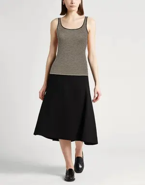Brunello Cucinelli Striped Metallic Sleeveless Knit Top