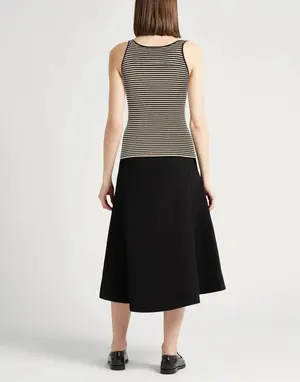Brunello Cucinelli Striped Metallic Sleeveless Knit Top