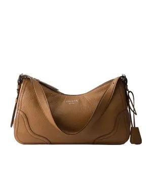 Prada Aimée Leather Shoulder Bag - Caramel