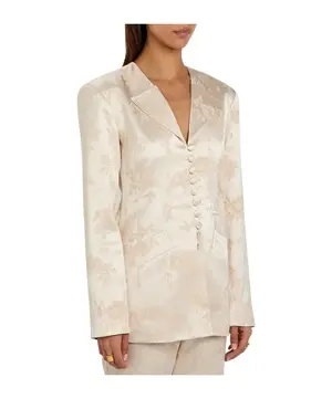 GANNI Floral Jacquard Satin Blazer