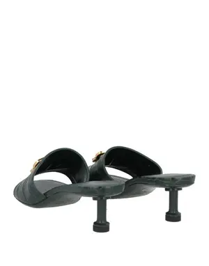 Balenciaga Embossed Leather Slides With Geometric Heel