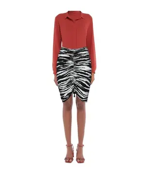 Burberry Draped Zebra Print Pencil Skirt