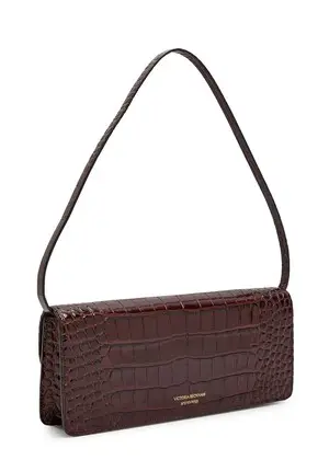 Victoria Beckham Genuine Leather Crocodile Print Clutch