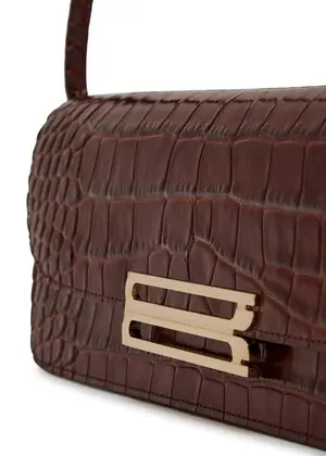 Victoria Beckham Genuine Leather Crocodile Print Clutch