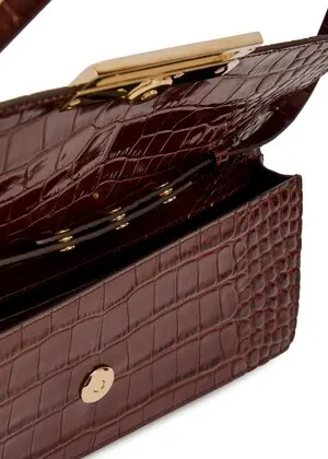 Victoria Beckham Genuine Leather Crocodile Print Clutch