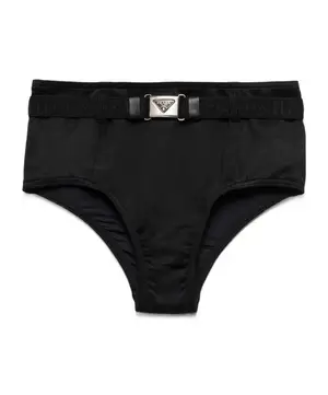 Prada Interlock Fabric Bikini Bottom - Black