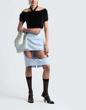 Burberry Solid Color Wool Midi Skirt