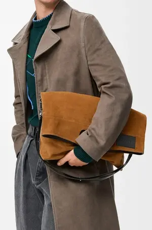 Loewe Bob Folded Tote In Suede
