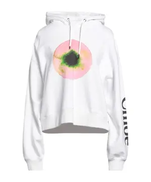 Chloé Solid Color Printed Hoodie - White