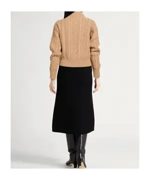 Max Mara Cable-knit Mock Neck Sweater