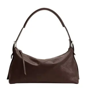 LEMAIRE Belted Leather Baguette Bag - Black