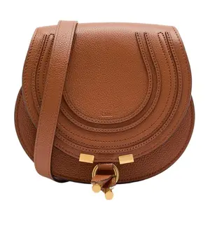 Chloé Grain Leather Saddle Bag Brown