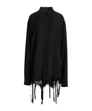 Balenciaga Long-sleeve Solid Color Shirt - Black