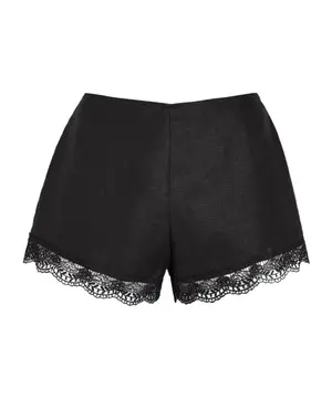 Staud Lace-trim Linen Shorts - Black