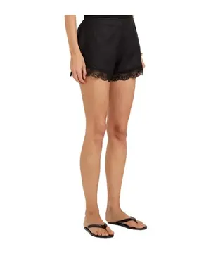 Staud Lace-trim Linen Shorts