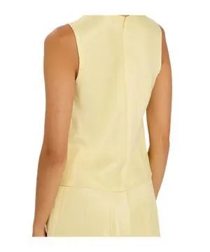 Vince Satin Crewneck Top With Raw-edged Trims