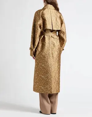 Max Mara Two-tone Metallic Jacquard Long Trench Coat