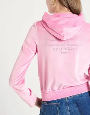Balenciaga Solid Color Hooded Sweatshirt Jacket
