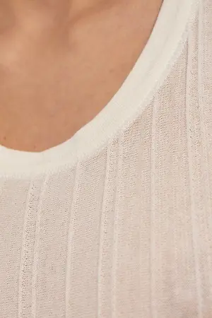 Victoria Beckham Striped Fine-knit Tank Top