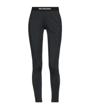 Balenciaga Solid Color Stretch Casual Pants - Black