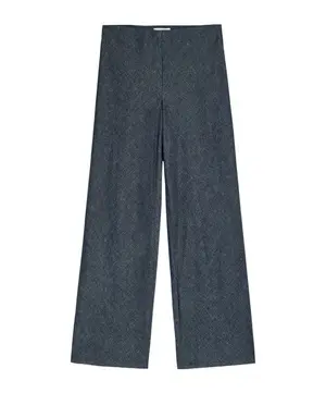 Vince Colette Wide-leg Chambray Trousers - Black