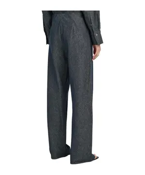 Vince Colette Wide-leg Chambray Trousers